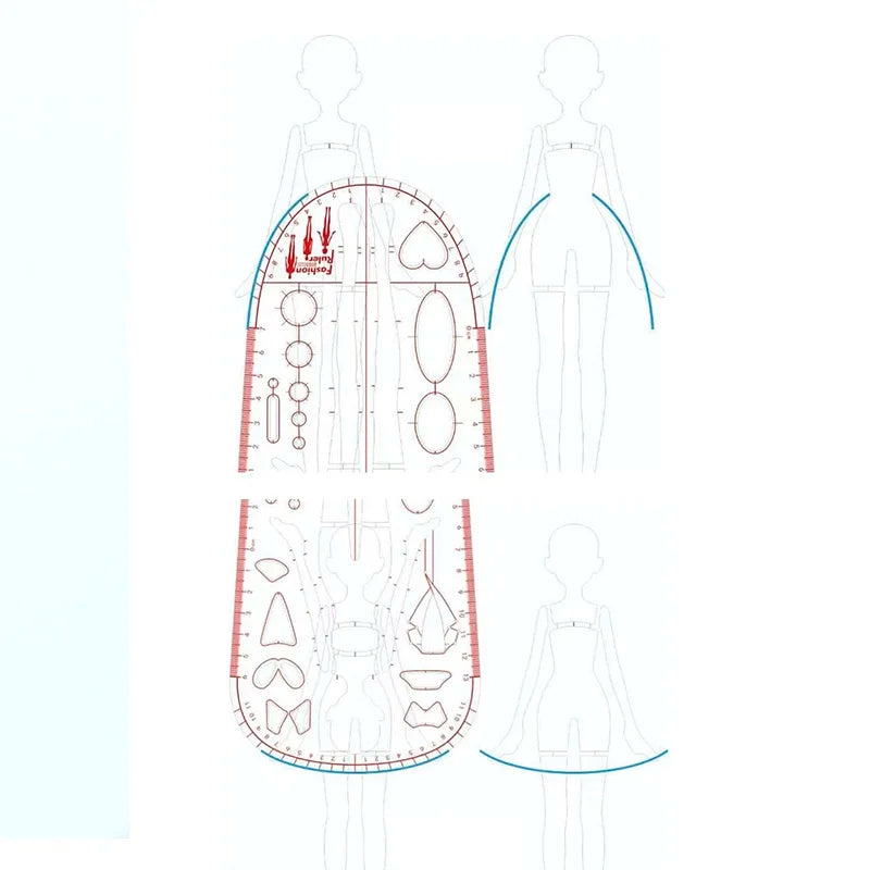 Fashion Designer Ruler Template Girls' Clothing Design Measurements ...