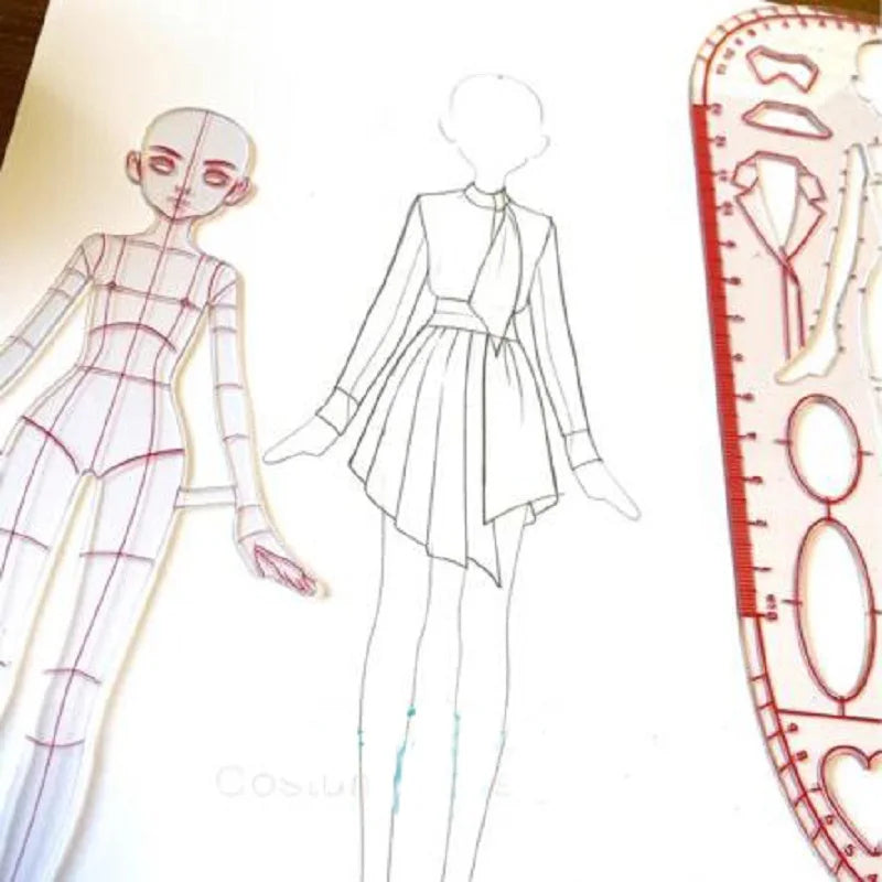 Fashion Designer Ruler Template Girls' Clothing Design Measurements ...